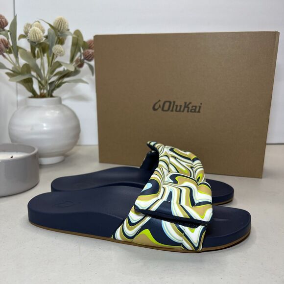OluKai | Shoes | Olukai Sunbeam Slide Deepest Depthsswirl Puffy Strap ...